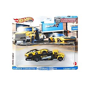 Hot Wheels Legends Team Transporter Custom Corvette Stingray Coupe & Carry On