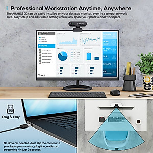 AIRHUG Webcam - Video Conferencing Streaming Recording - Plug & Play USB Web cam with Privacy Cover (2K Webcam No Mic)