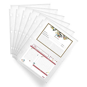 Recipe Card Protectors 8.5x6.8 Inch Recipe Card Sleeves for Mini Binders 4x6 Index Card Sleeves Recipe Book 2 Pocket per Page Refill Sheets, 30 Count