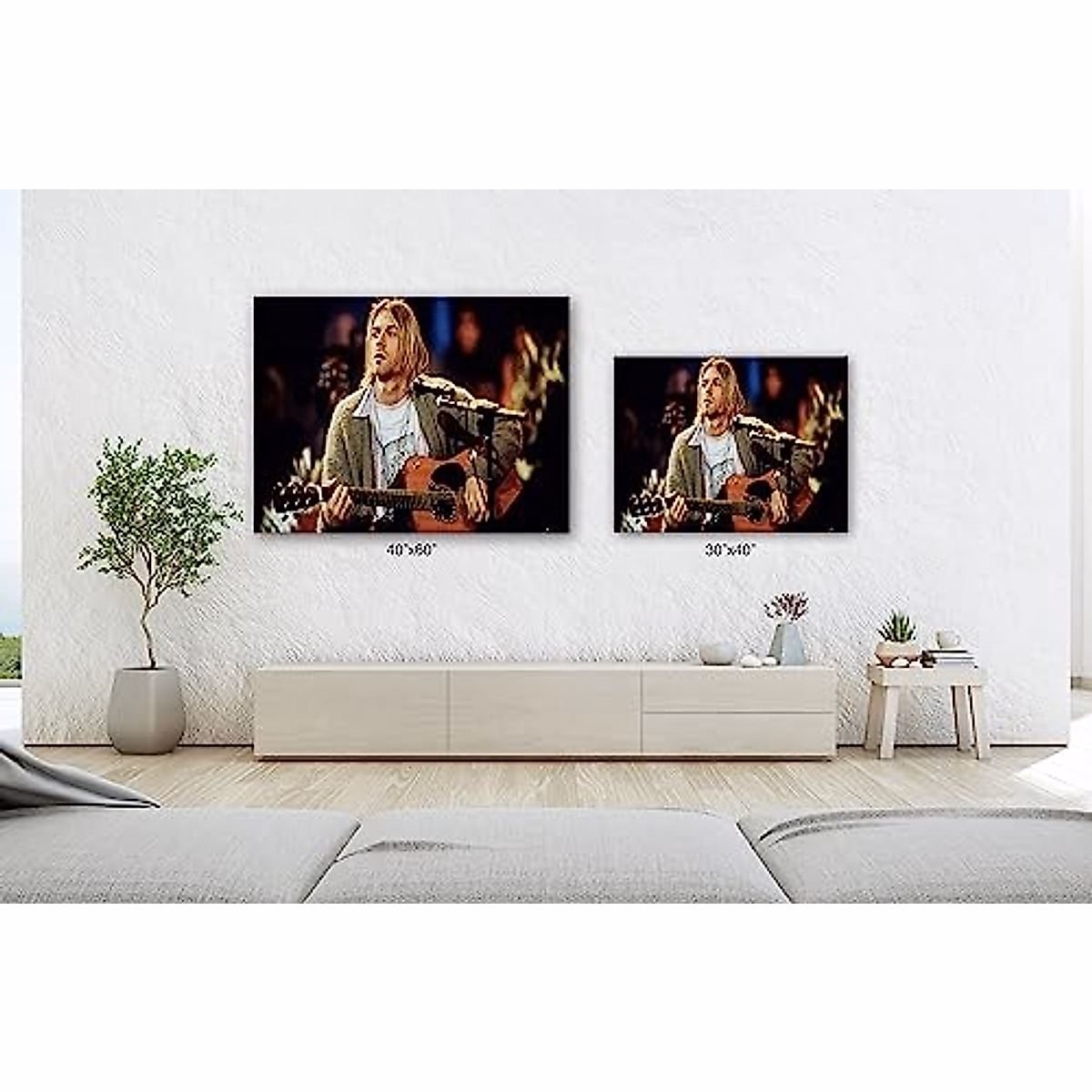 SpiritualHands Kurt Cobain Canvas Wall Art - Posters, Prints, and Decorations for Nirvana Fans - Unique Memorabilia and Gifts (18 KURT COBAIN LOOKING FAR, 15" x 22" - Ready to Hang)