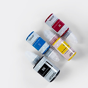 Compatible GI290 Refill Ink Bottles Replacement for Canon PIXMA G1000 G1200 G1800 G2100 G2200 G2400 G2800 G3200 G3600 G3800 G4100 G4600 G4210 megatank Inkjet Printer.1Bk,1C,1M,1Y,