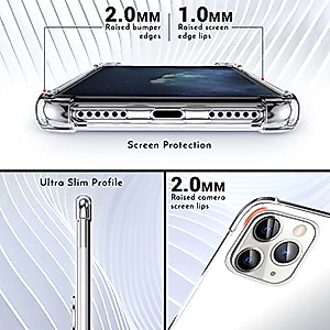 Shields Up Designed for iPhone 11 Pro Case, Minimalist Wallet Case with Card Holder [3 Cards] & Ring Kickstand/Stand, [Drop Protection] Slim Protective Cover for Apple iPhone 11 Pro (5.8 inch) - Clear