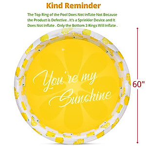 Float Joy Kiddie Pool Inflatable Water Sprinkler for Kids Swimming Pool Toddler Dog Splash Pad Outdoor Play 60"x15" Large 3 in 1 Pool for Summer Backyard Garden Water Activities Suntan