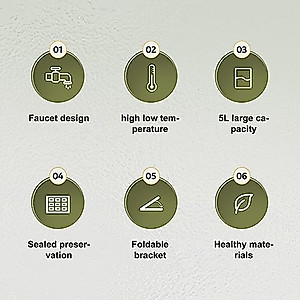 Large Capacity Summer Household Thickened,Frigerator Cold Kettle,Environmental & Reusable Cold Water Bottle With Faucet Fruit Teapot Lemonade Bucket (Green)