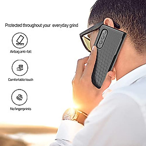 Ailiber Galaxy Z Fold3 5G Case, Galaxy Z Fold 3 5G Holster with Screen Protector, Swivel Belt Clip, Kickstand Holder Combo Cover, Slim Shockproof Shell Slide Pouch Phone Case for Samsung Z Fold3-Black