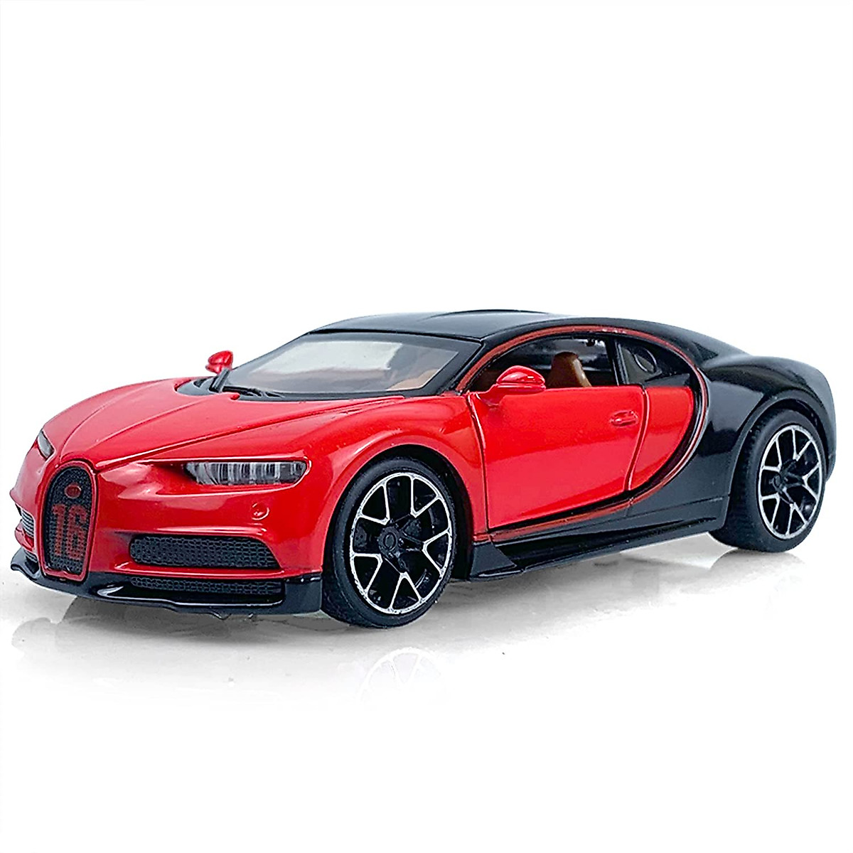 1:32 Bugatti Chiron zinc Alloy Pull Back Car Diecast Electronic Toys with Lights and Music,Decorative,Mini Vehicles Toys for Kids,Boyfriend,Young Peoples Gift（red）