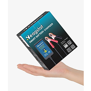 Heagstat Battery Charger, 12V 2-Amp Fully-Automatic Smart Trickle Charger and Maintainer for Car Motorcycle Lawn Mower Boat ATV Lead-Acid and Lithium(LiFePO4) More