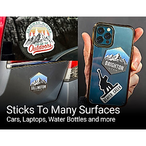 Jackson Hole Wyoming Ski Adventures Souvenir 2 Inch Vinyl Decal Sticker Mountain Design