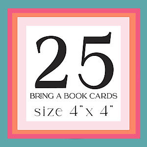 Paper Clever Party Teddy Bear Bring a Book Cards for Baby Shower (25 Pack) Boys Invitation Insert for Bow Tie Parties – Rustic Greenery Theme Blue – 4x4 Printed Card Set