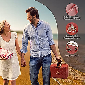 Whiskey Gifts for Men Dad, Whiskey Set with Leather Box, 6 Whiskey Stones, 10 OZ Whiskey Glass, Whiskey Stones Gift Set for Men, Husband, Boyfriend, Birthday, Anniversary, Father's Day or Christmas