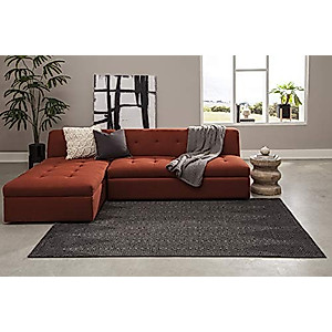 Momeni Rugs Como Contemporary Geometric Indoor Outdoor Area Rug 5'0" x 7'6" Charcoal