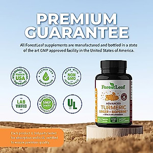 2265mg Extra Strength Organic Turmeric Supplement - with BioPerine and Ginger for High Absorption -Turmeric Curcumin with Black Pepper Extract - 95% Curcuminoids - Herbal Joint Support (120 Capsules)