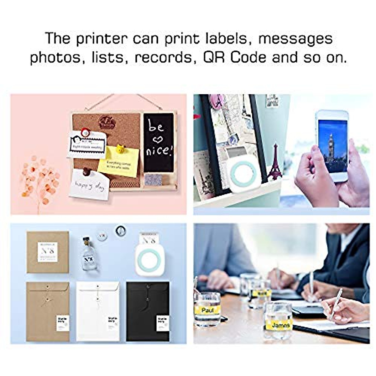 XXXDXDP Mini Portable Thermal Printer Paper Photo Pocket Thermal Printer 57mm Pos Printing Android iOS Printers (Color : 4 Printing Paper Pink)