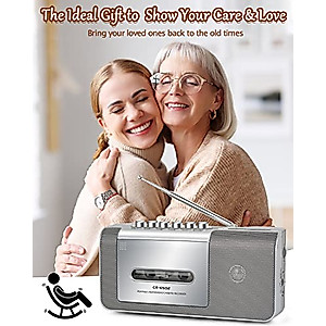 Gracioso Portable Cassette Player and Recorder, Cassette Tape Player/Recorder with AM/FM,Loud Build-in Speaker,Microphone,3.5mm Earphone Jack,Powered by AC or AA Battery for Gift,Home
