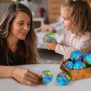 3 otters 15PCS Globe Squeeze Balls, 3 Inch Earth Stress Relief Balls Foam Squeeze Balls Educational Stress Balls for Finger Exercise School Carnival Reward Party Bag Gift