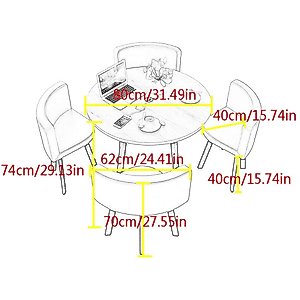 Office Reception Round Table- Office Table and Chair Set Reception Coffee Table, Living Room Table and Chair Set Balcony Restaurant Combination Table Simple Modern Small Round Table Reception Business