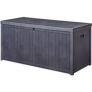 Wonlink Plastic Deck Box - Waterproof 120 Gallon Outdoor Patio Garden Furniture (Grey)