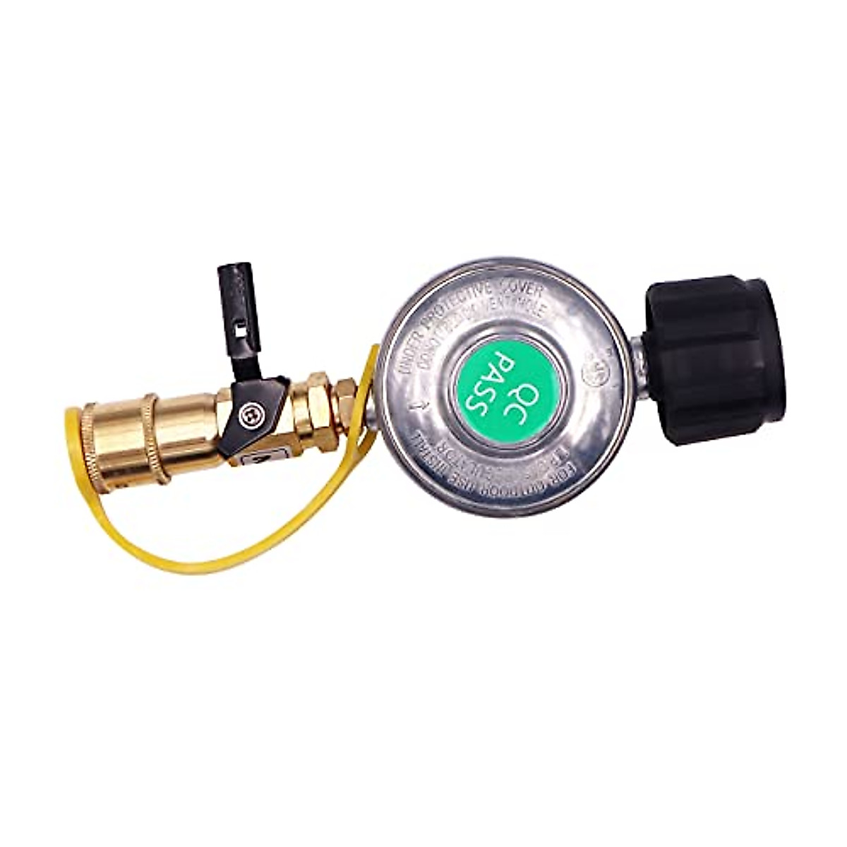 METER STAR QCC Propane Gas Grill Regulator 1/4" Quick Connect Cylinder Adapter and 12 Foot 1/4' Quick Connect Liquid Propane Hose Fitting Kit Elbow Adapter Only for Blackstone 17"/22" Griddle