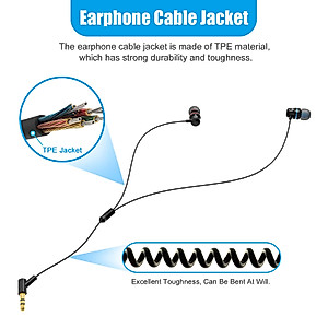 Meijunter Noise Isolating Headphones Jack Cord Cable for Oculus Quest 2 VR Headset - Silicone Earbuds with Storage Bag