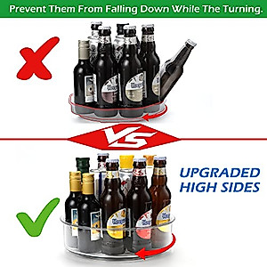 Lazy Susan Organizer for Cabinet, 12 Inch &10 Inch Clear Lazy Susan Turntable for Fridge, Pantry Organization and Storage, Kitchen Spice Rack, Bathroom, Vanity, Countertop, Under Sink and Table