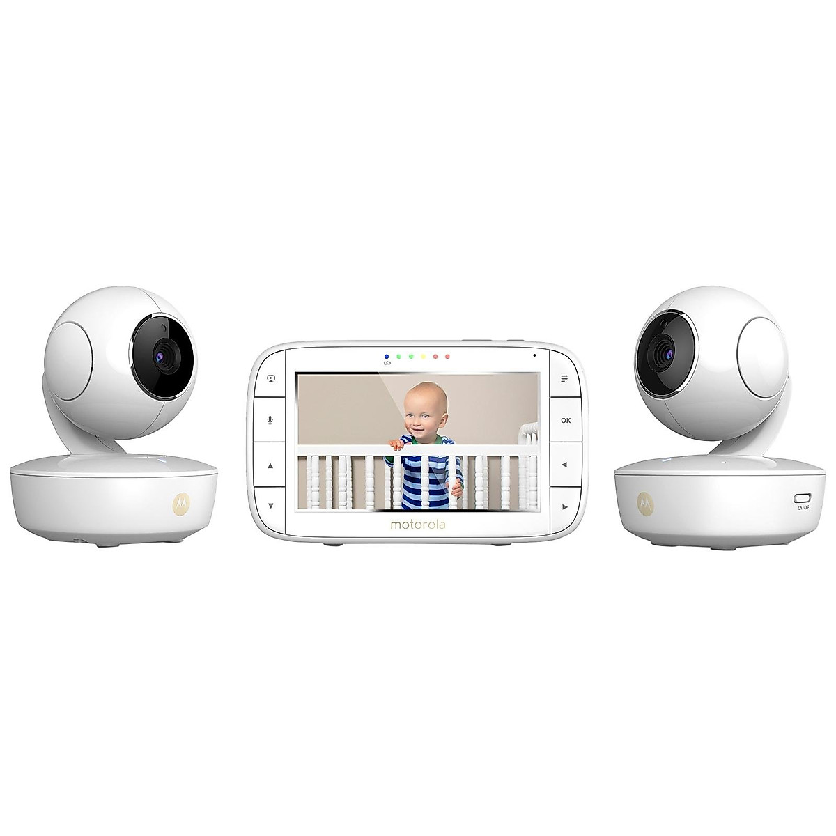 motorola MBP36XL-2 Portable Video Baby Monitor, 5-inch Color Screen, 2 Rechargeable Cameras with Remote Pan, Tilt, and Zoom, Two-Way Audio, and Room Temperature Display