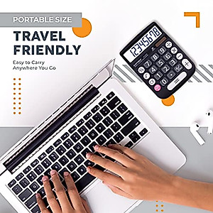 Desktop Calculator 8 Digit with Solar Power and Easy to Read LCD Display, Big Buttons, for Home, Office, School, Class and Business, 4 Function Calculators, with Battery, CD-8185
