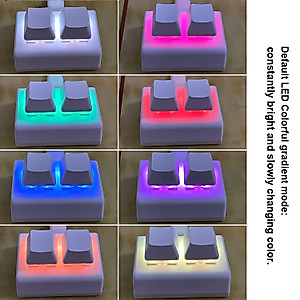 QINIZX USB 2-Key Mini Keypad One-Handed Mechanical Gaming Keyboard for Windows Mac OSU HID Programming Macro Keys RGB LED Backlit Updated Red Switch with 4.9ft Type-C USB Cable