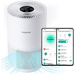 Xiaomi Air Purifiers for Home Bedroom, H13 True HEPA Filter, Ultra Quiet, Smart Control, Air Quality Sensor, Small Large Room Cleaner for Pets, Dust, Allergies, Wildfire, Smoke, Plug & Play, 4 Compact