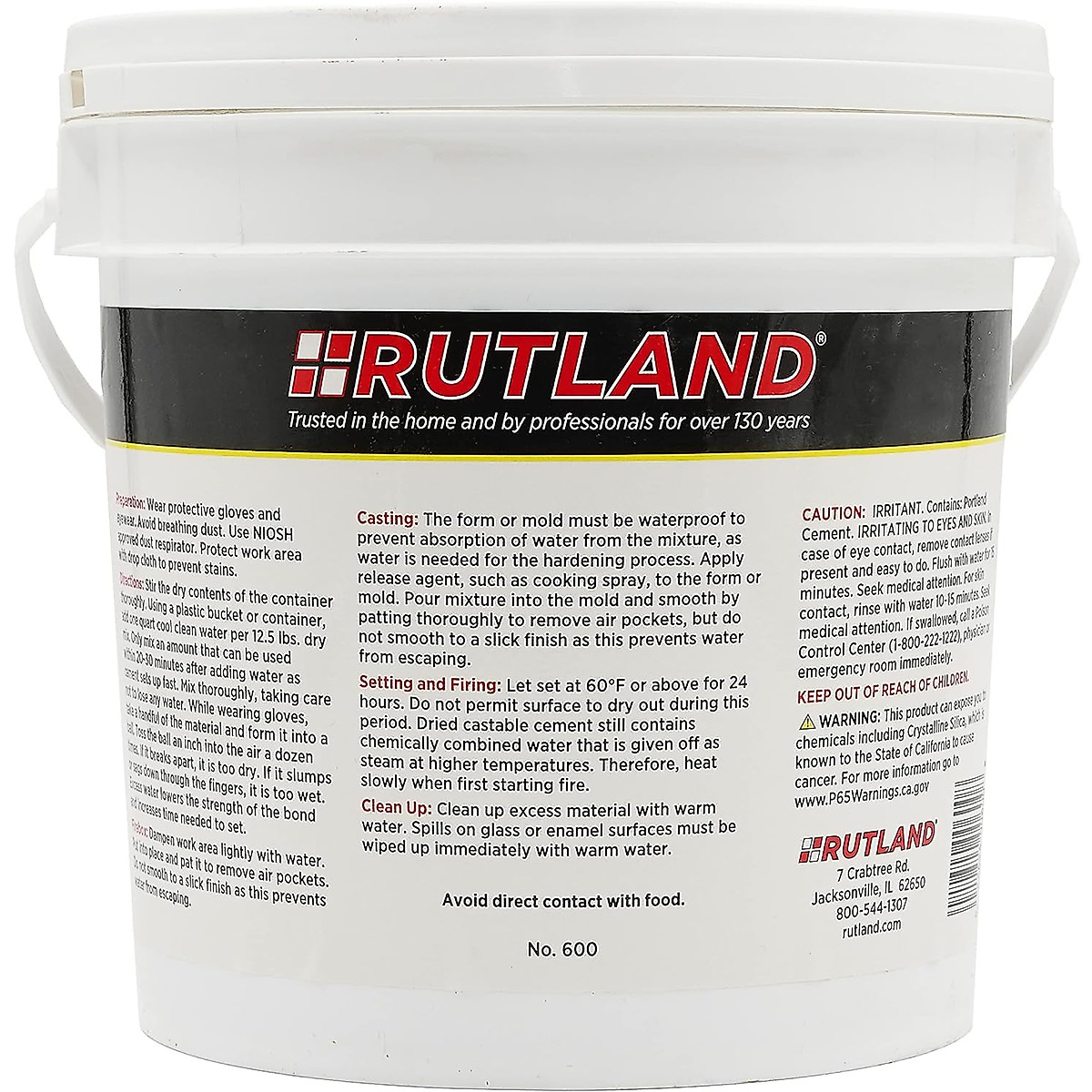 Rutland Castable Refractory Cement, High Temp Fireplace & Woodstove Fire Cement, Taupe, 12.5 Pound