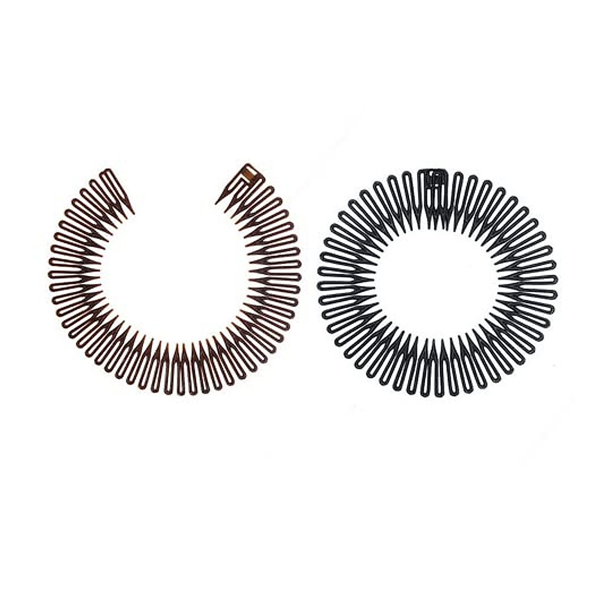 YALLNASL Girls Flexible Plastic Circle Zig Zag Hair Bands for Women's Hair No Slip Spiral Headband Stretch Hair Combs Headband 6 Pieces 3 Colors