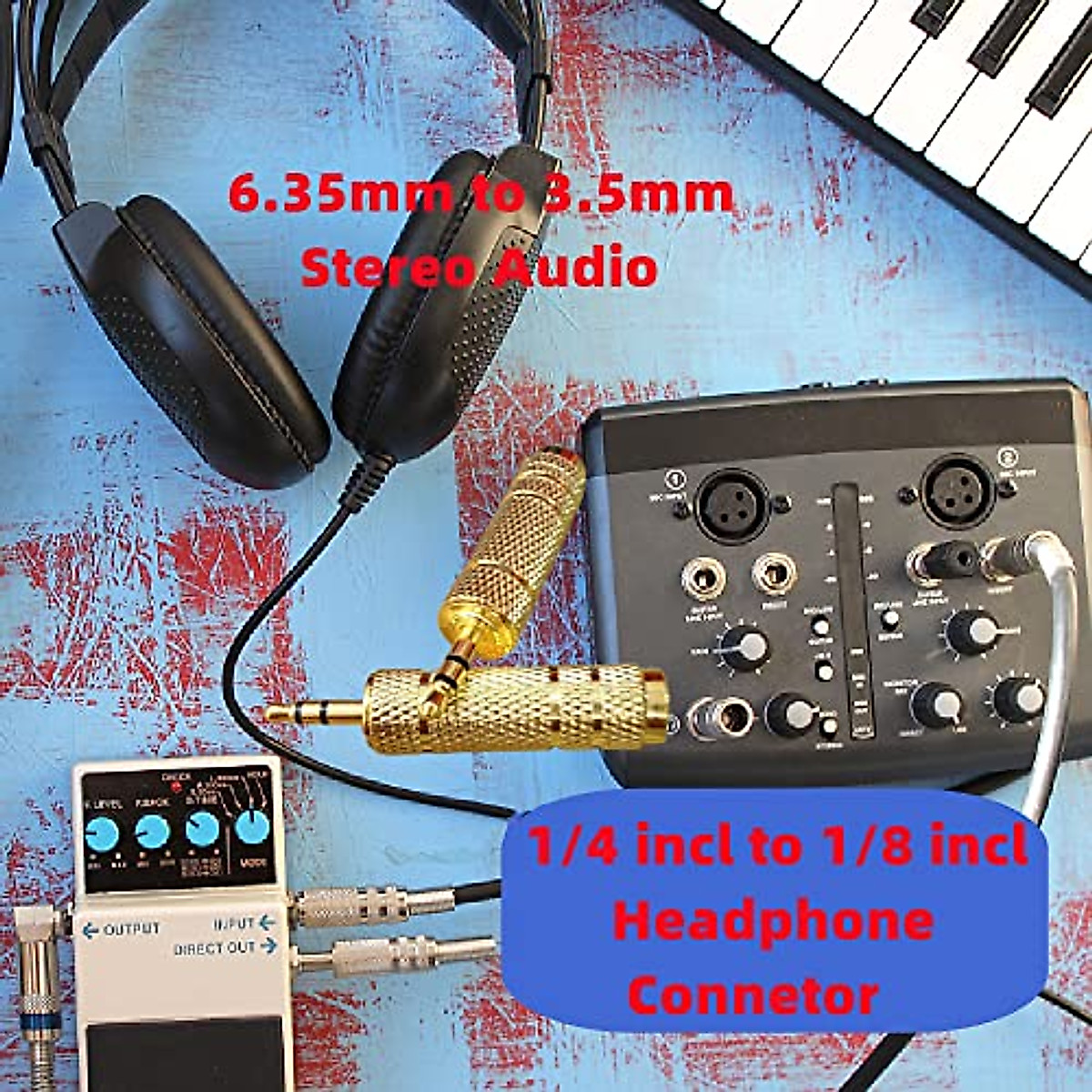 Sam&Johnny Stereo Audio Adapter 1/4 Inch(6.35mm) Female to 1/8 Inch(3 ...