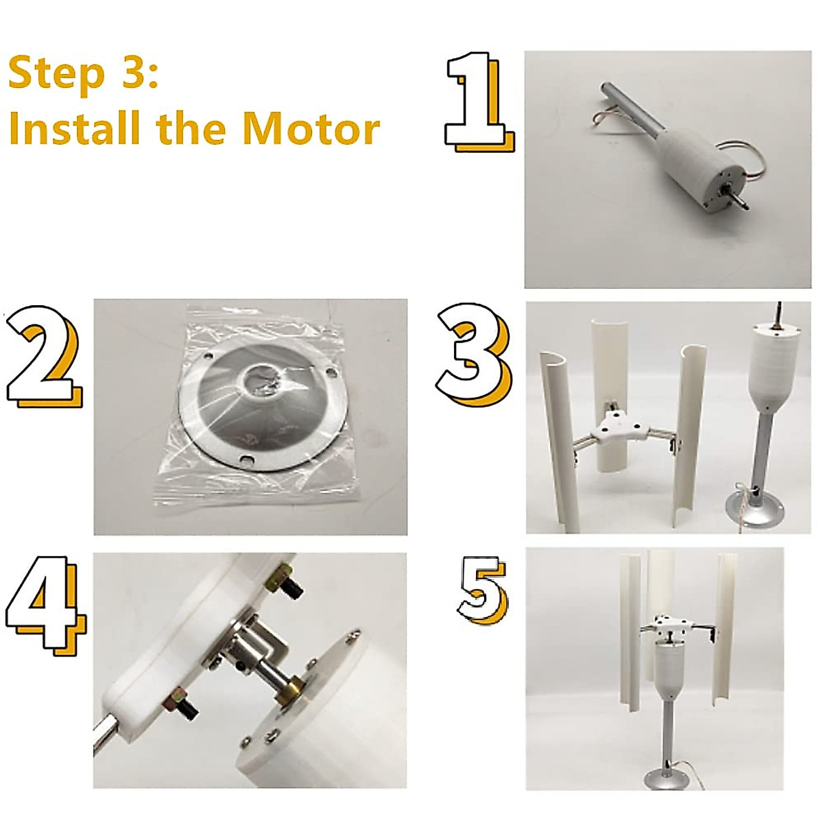 Wind Generator DIY Vertical Axis Wind Turbine Model Three-Phase Permanent Magnet Generator, for Teaching Physical Power Generation Principle