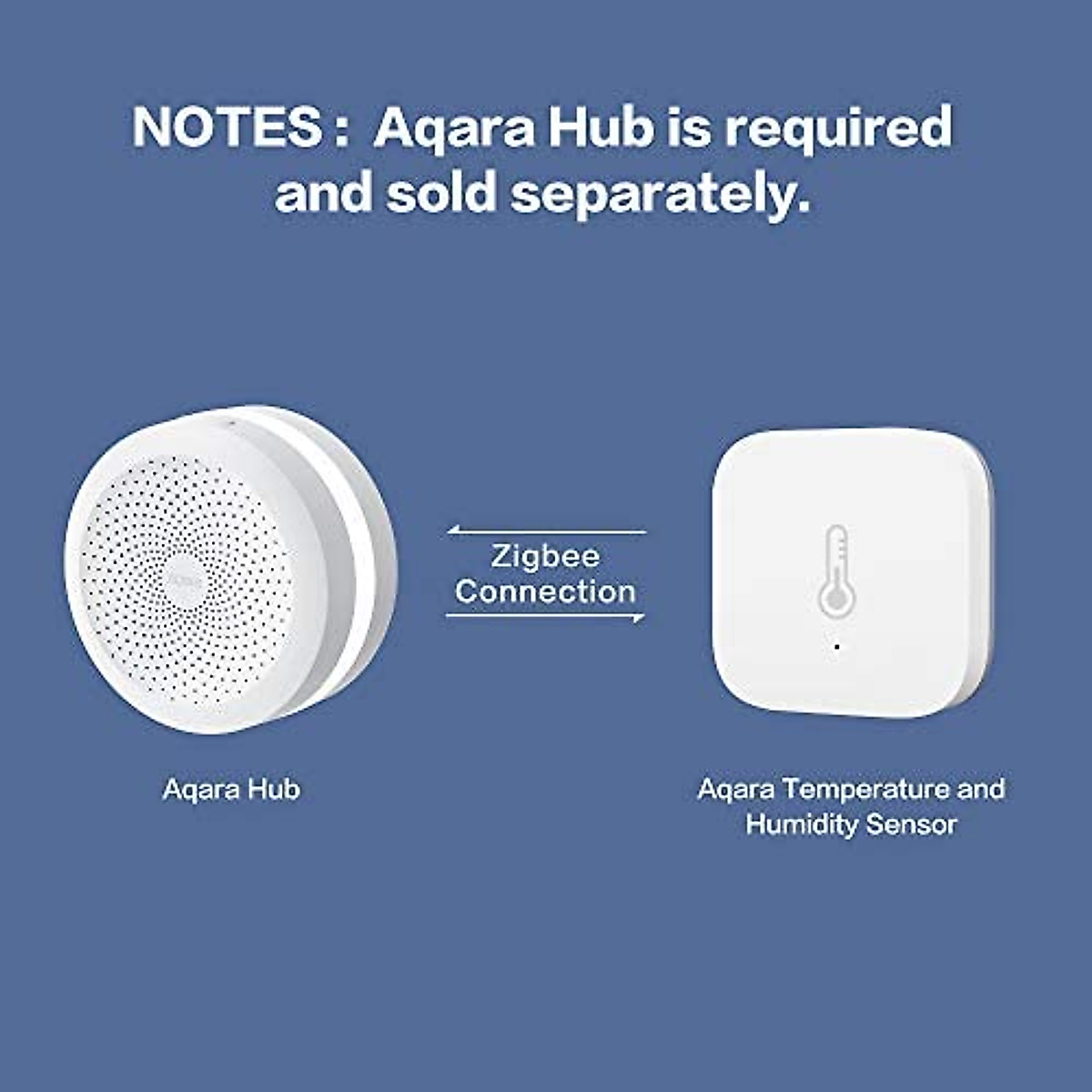 Aqara Temperature and Humidity Sensor, Requires AQARA HUB, Zigbee, for Remote Monitoring and Home Automation, Wireless Thermometer Hygrometer, Compatible with Apple HomeKit, Alexa, Works with IFTTT