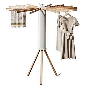 TOPINCN Drying Rack Clothing, Clothes Airer, Clothes Drying Rack Foldable, Collapsible Tripod Clothes Drying Rack Clothes Horse Hanger Washing Line Dryer Rack, 16 Hangers 40Kg Capacity