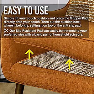 Nevlers 22" x 72" Anti Slip Cushion Gripper for Couch | Strong & Durable Gripper Pad Helps Keep Couch Cushions from Sliding - Multi-Purpose & Customizable Non Slip Pads for Home or Office Use