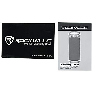 Rockville Go Party ZR10 Dual 10" Portable Wireless LED Bluetooth Speaker+UHF Mic