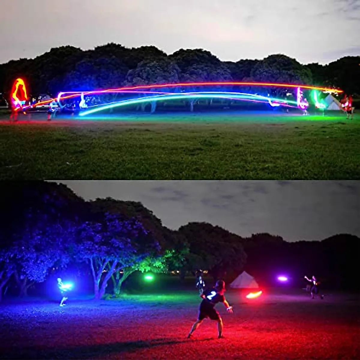 TOSY Flying Disc - 36 LEDs, Extremely Bright, Smart Modes, Auto Light Up, Rechargeable, Cool Valentine, Easter, Birthday & Camping Gift for Men/Boys/Teens/Kids, 175g Frisbee