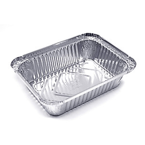 (120 Pack) Premium 1-LB Takeout Pans with Lids - 5.6" x 4.6" x 1.9" l Extra Heavy-Duty l Disposable Aluminum Foil for Catering Party Meal Prep Freezer Drip Pans BBQ Potluck