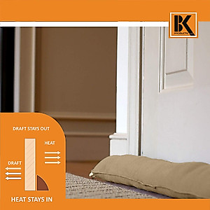 Draft Stopper - Door Draft Stopper Blocker - Under Door Weather Insulator Seal 37 inches - Sticks and Swings with The Door, Never Bend,2 Lbs Heavy and Effective Under Door Draft Stopper Energy Saver