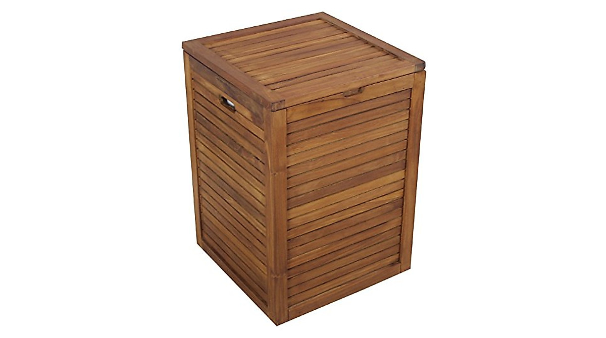 AquaTeak Nila Teak Hamper - Durable Indoor & Outdoor Storage