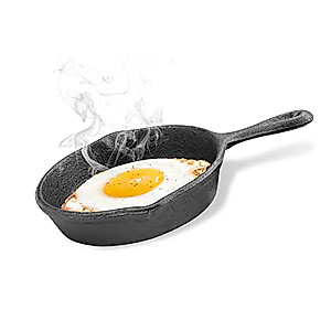 GothaBach Mini Cast Iron Skillet, Pre Seasoned Small Cast Iron Skillet for Baked Cookie, Brownie, Egg Cakes (4'')