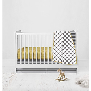 Bacati - Yellow Pin Dots Crib Fitted Sheet