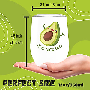 Onebttl Avocado Tumbler 12 oz Travel Coffee Mug, Stainless Steel Insulated Coffee Cups Avocado Lovers Gifts for Women Girls