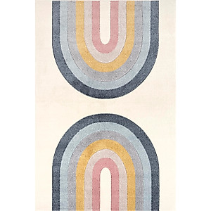 nuLOOM Jerri Double Half Rainbow Kids Area Rug, 8x10, Beige