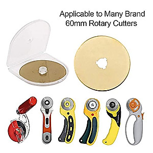 AUTOTOOLHOME Titanium Rotary Cutter Blades 60mm 10 Pack Replacement Quilting Scrapbooking Sewing Arts Crafts Farbric Paper Cutting Tool