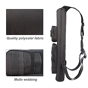 KRATARC Archery Back Arrows Quiver Bag with Molle System and Pockets for Hunting Shooting Target Practice (Black- molle design)