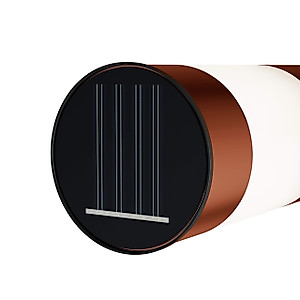 Pure Garden Solar Path Bollard Lights, Set of 6-15” Stainless Steel Outdoor Stake Lighting for Garden, Landscape, Yard, Driveway, Walkway (Copper)