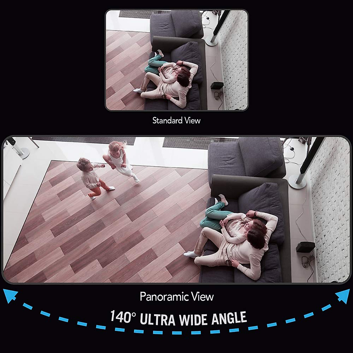 Night Owl 1080p AC Powered Panoramic Wi-Fi IP Indoor/Outdoor Camera with a 140° Ultra Wide Angle View, 2-Way Audio, Built-in Spotlight, Motion Detection, and Remote Viewing Mobile App