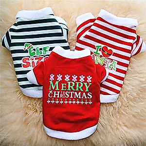 Dog Coat Dog Fleece Jacket Lightweight Jacket Fleece Pullover Pet Dog Clothes Christmas Dog Clothes New Year's Christmas Day Cotton Sweater Cold Weather Jacket Lightweight Pullover