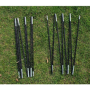 Tent Poles Replacement, Tent Accessories, Camping Tent Pole, Tent Support Rod Kit 2 Poles 4.9M Fiberglass Adjustable Tent Tarp Poles Replacement Tent Pole Kit for Awning Poles Camping Hiking